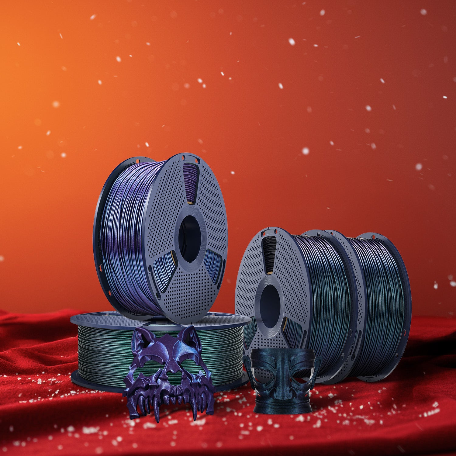 SUNLU PLA Galaxy Filament Esthétique 1KG, Filament PLA à Changement de